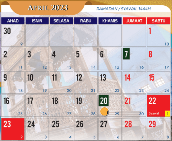 Kalendar Islam 2023 Tarikh Penting 1444 - 1445H Di Malaysia