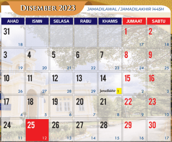 Kalendar Islam 2023 Tarikh Penting 1444 - 1445H Di Malaysia