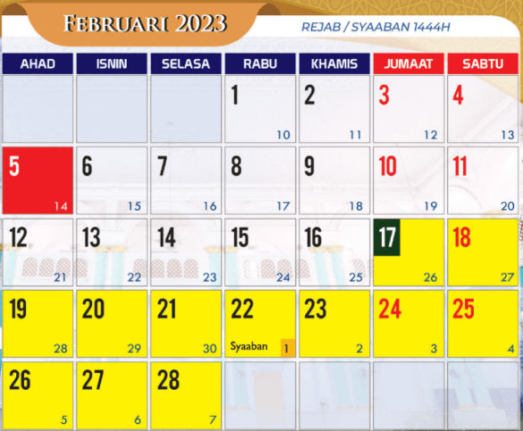 Kalendar Islam 2023 Tarikh Penting 1444 - 1445H Di Malaysia