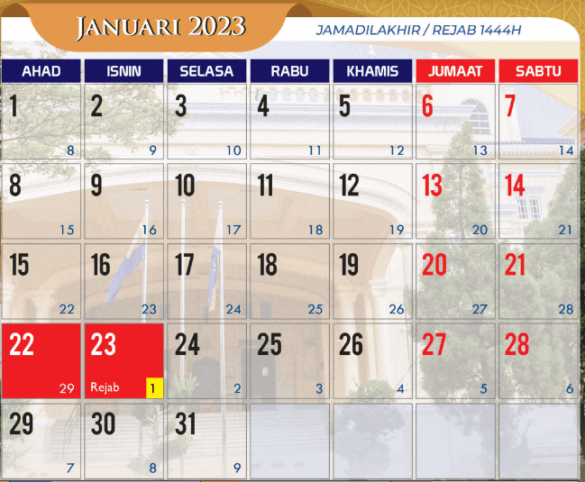 Kalendar Islam 2023 Tarikh Penting 1444 - 1445H Di Malaysia