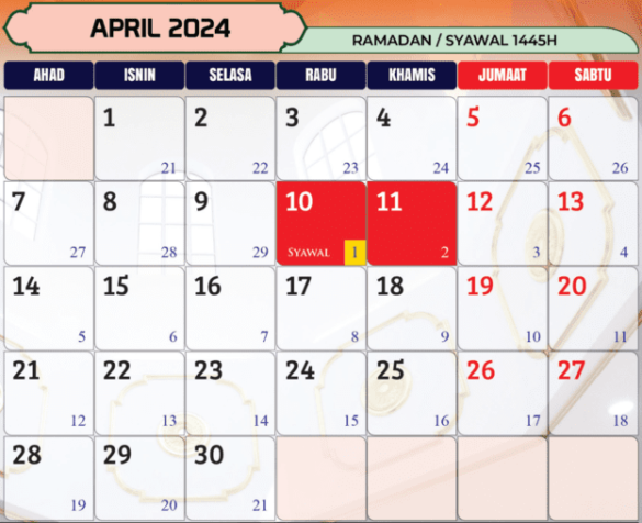 Kalendar Islam 2024 Tarikh Penting 1445 - 1446H Di Malaysia