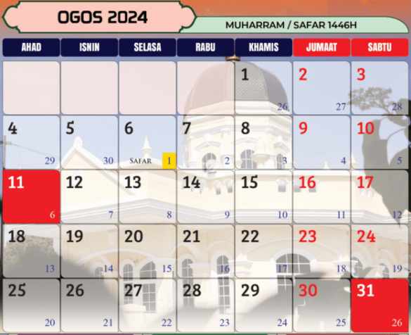 Kalendar Islam 2024 Tarikh Penting 1445 - 1446H Di Malaysia
